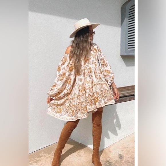 Spell | Dresses | Spell Meadowland Linen Tunic Dress Cream Nwt | Poshmark